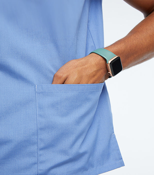 Stretch Unisex V-Neck Scrub Top - 2 Pockets, Half Sleeve – rmfscrubs.com